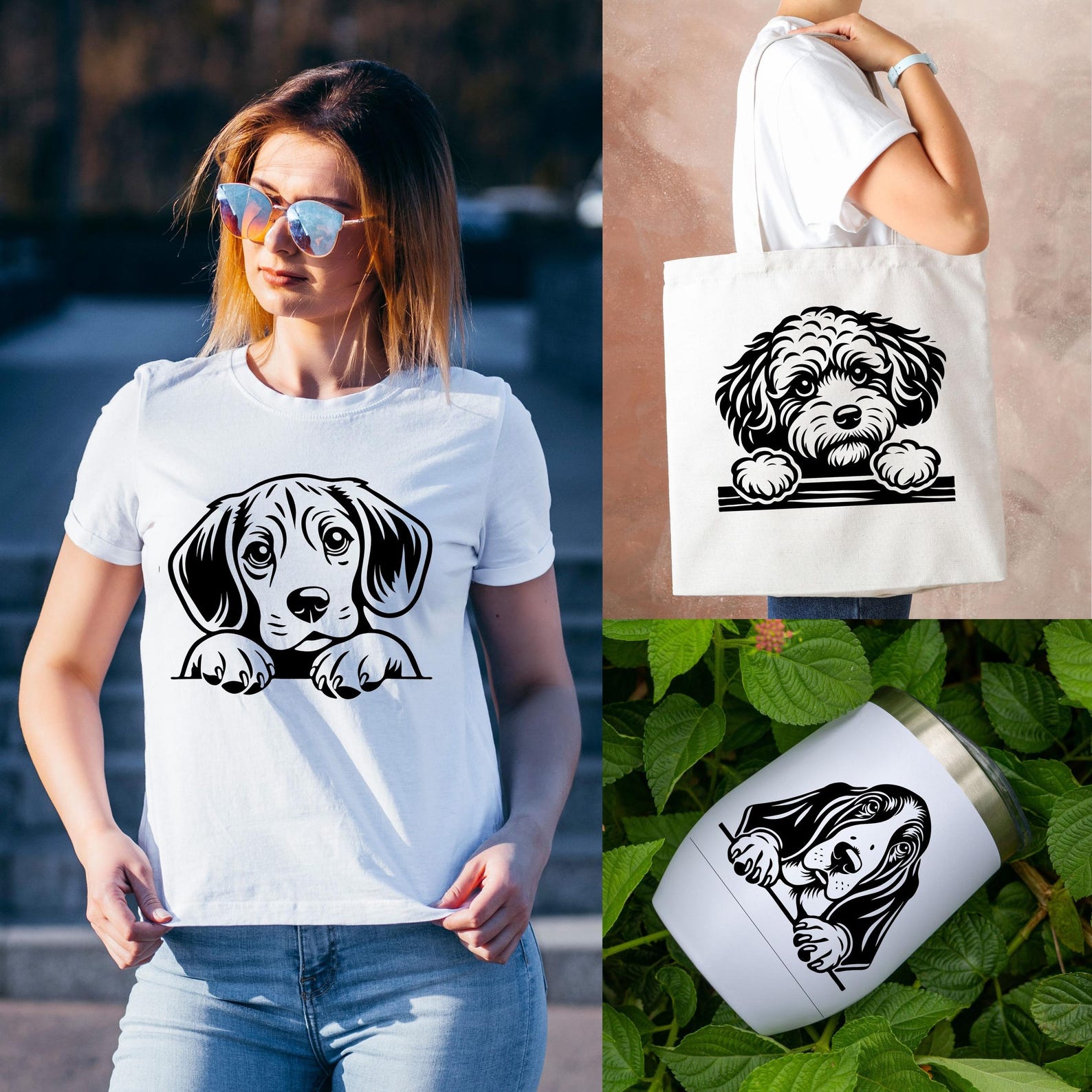 212 Dog Breeds Peeking Pose SVG Bundle: Vector Graphics (commercial Use ...