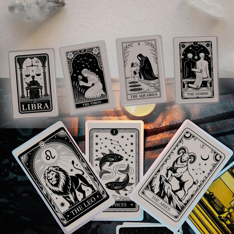 Zodiac Tarot SVG Bundle | Astrology Tarot Card Designs | Celestial ...