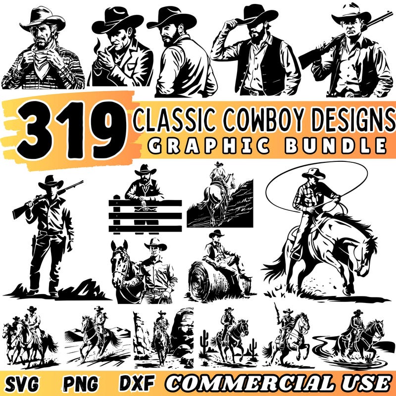 Cowboy Graphics - Etsy