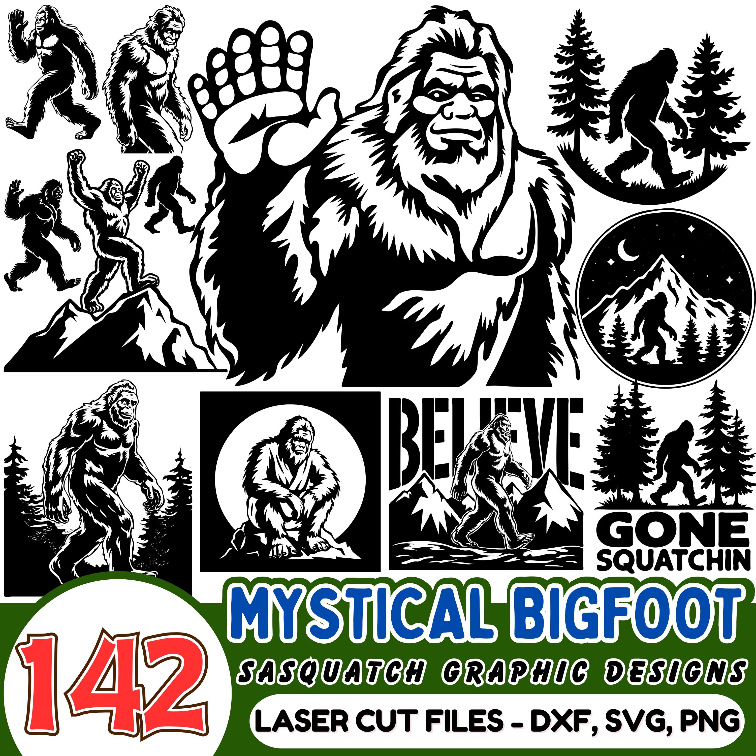142 Mystical Bigfoot Sasquatch Graphic Designs Laser Cut Files Bundle ...