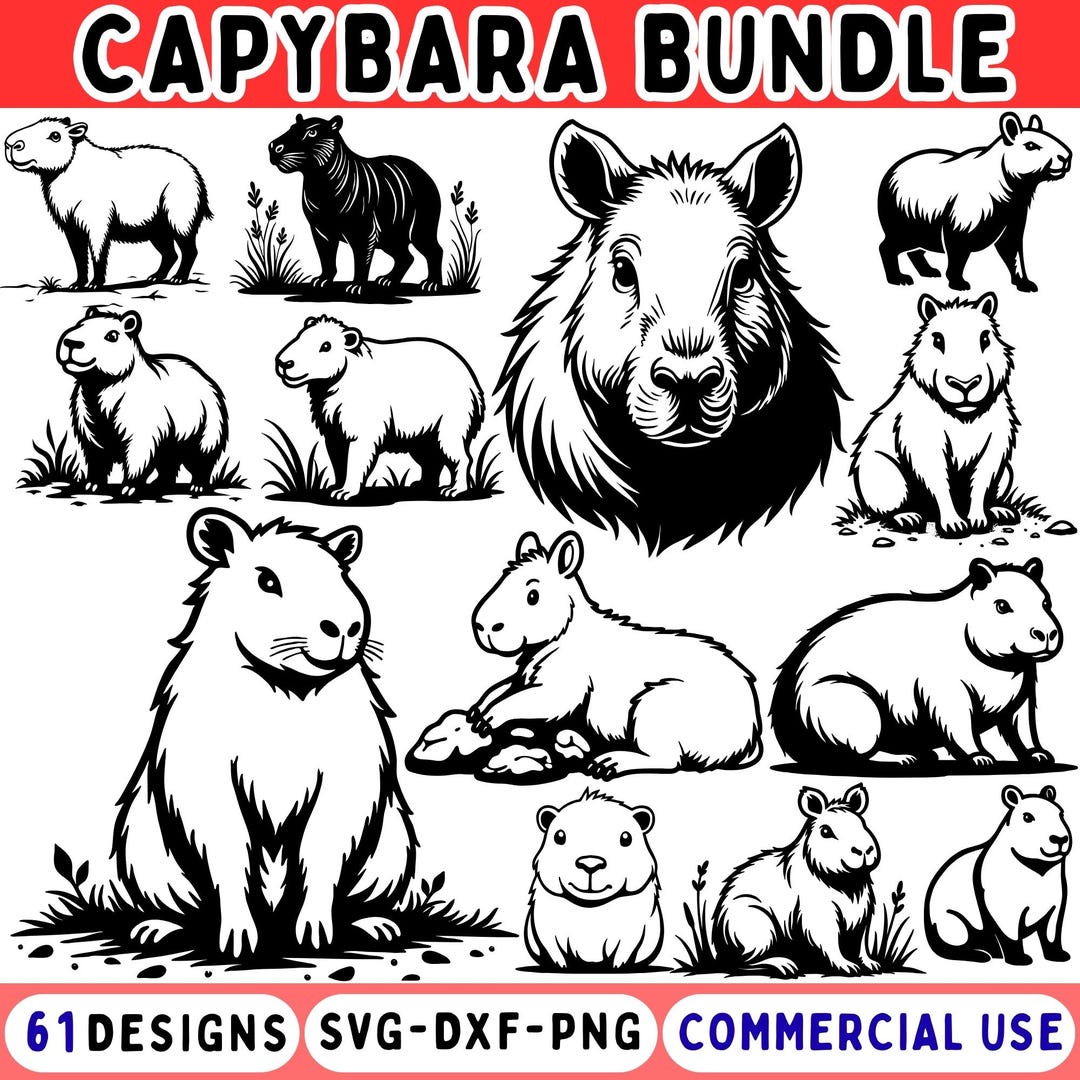 Capybara SVG Bundle | Capybara Clipart | Cricut & Silhouette Cut Files ...