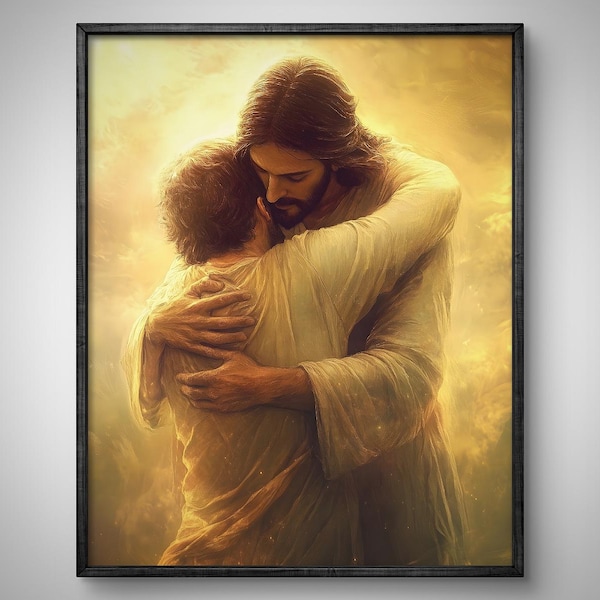 Jesus Hugging Man - Etsy