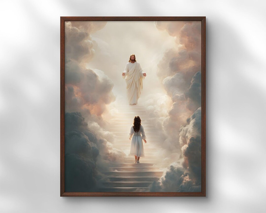 Jesus Christ and Girl Print, the Ladder of Divine Ascent, Spiritual ...