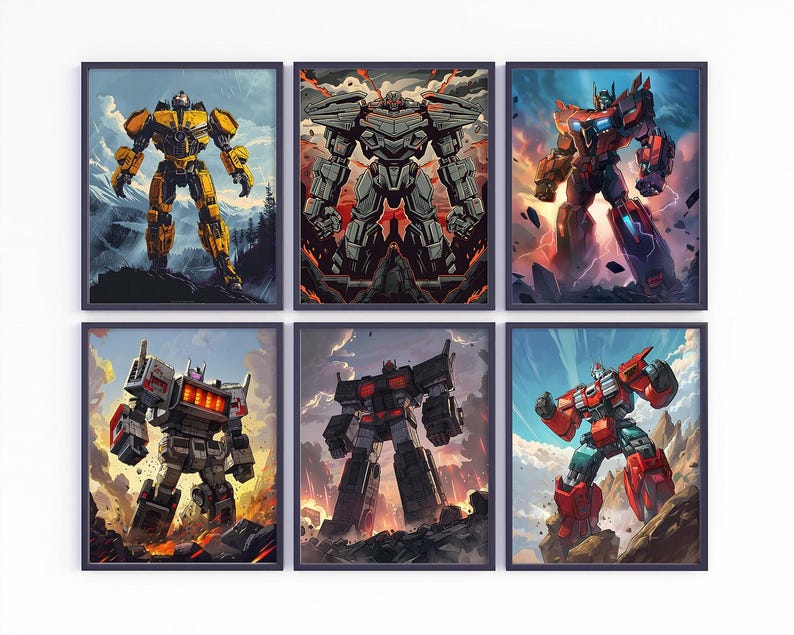 Transformers Art Print, Bumblebee, Optimus Prime, Set of Movie Posters ...