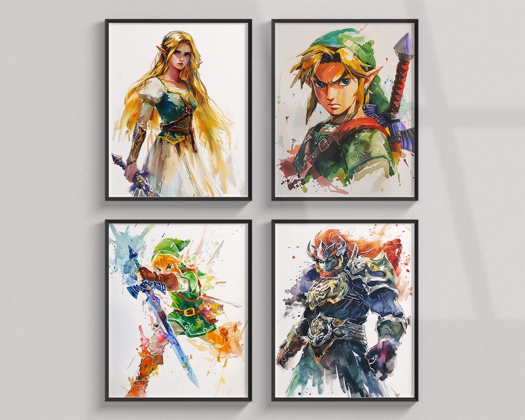 The Legend of Zelda Posters Printable, Link, Ganondorf, Set of 4 ...