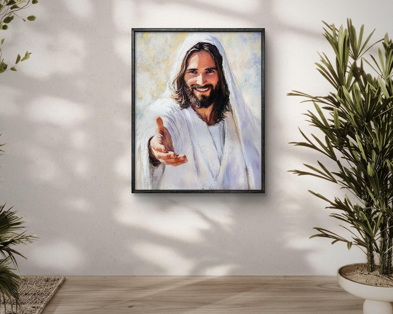 Jesus Christ Helping Hand Art Print: Christian Scripture Painting ...