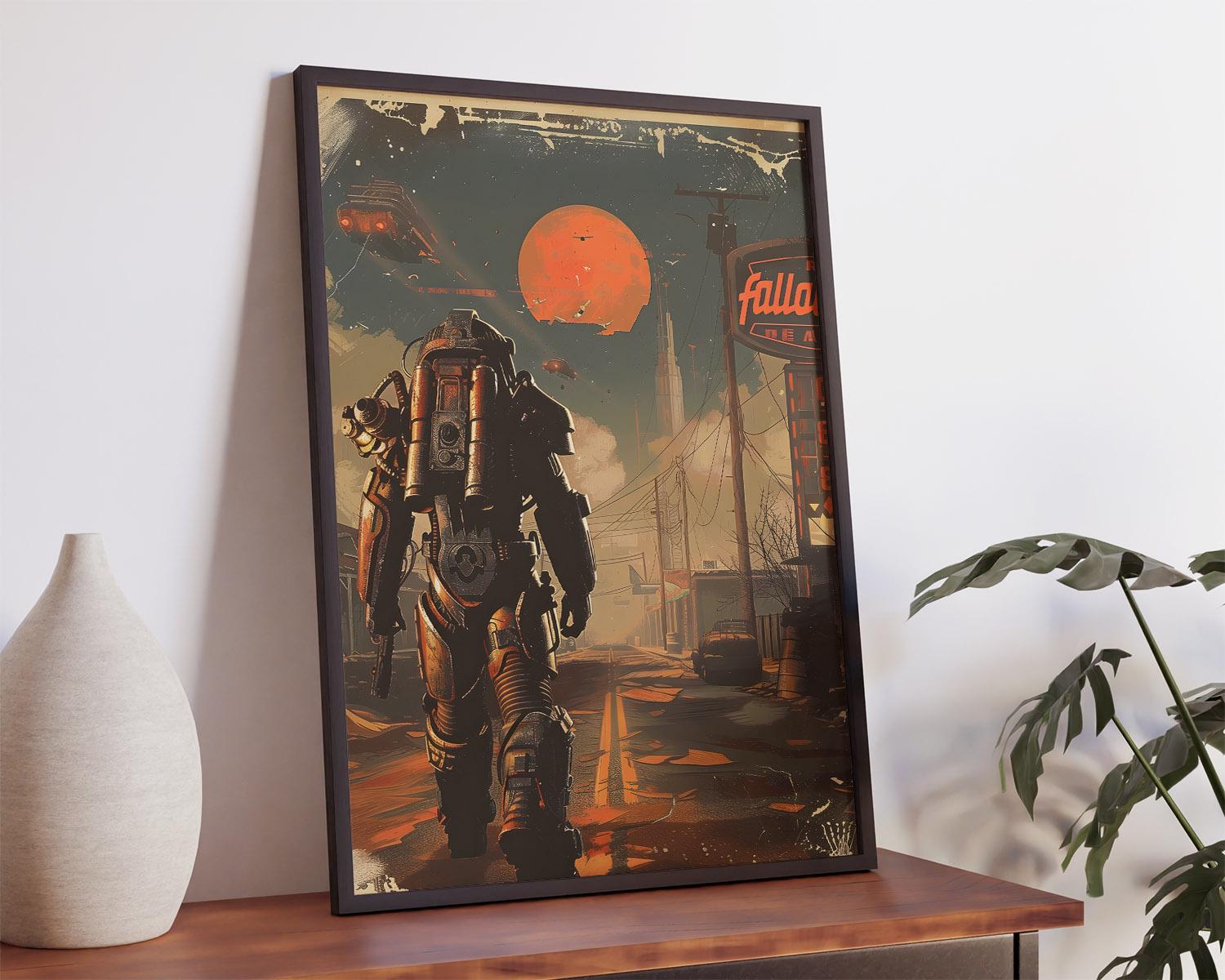 Fallout Poster, Set of 4 Power Armour Vintage Posters Printable, Video ...
