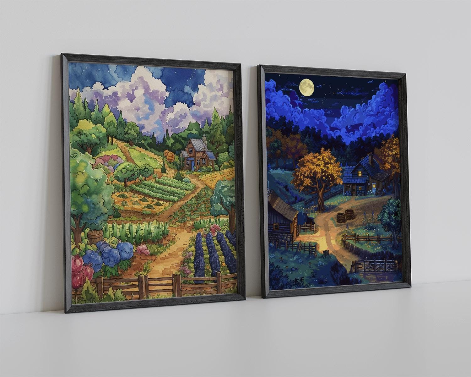 Stardew Valley Art Print, Set of 4 Game Posters Printable, Video Game ...