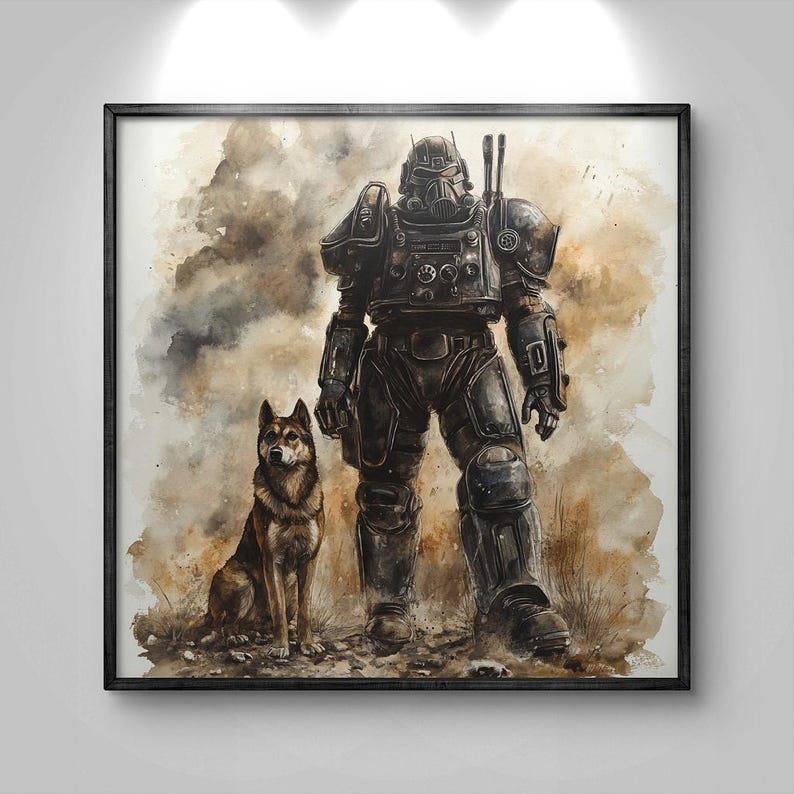 Fallout Art Print, Video Game Clipart, Set of 4 Watercolor Computer ...