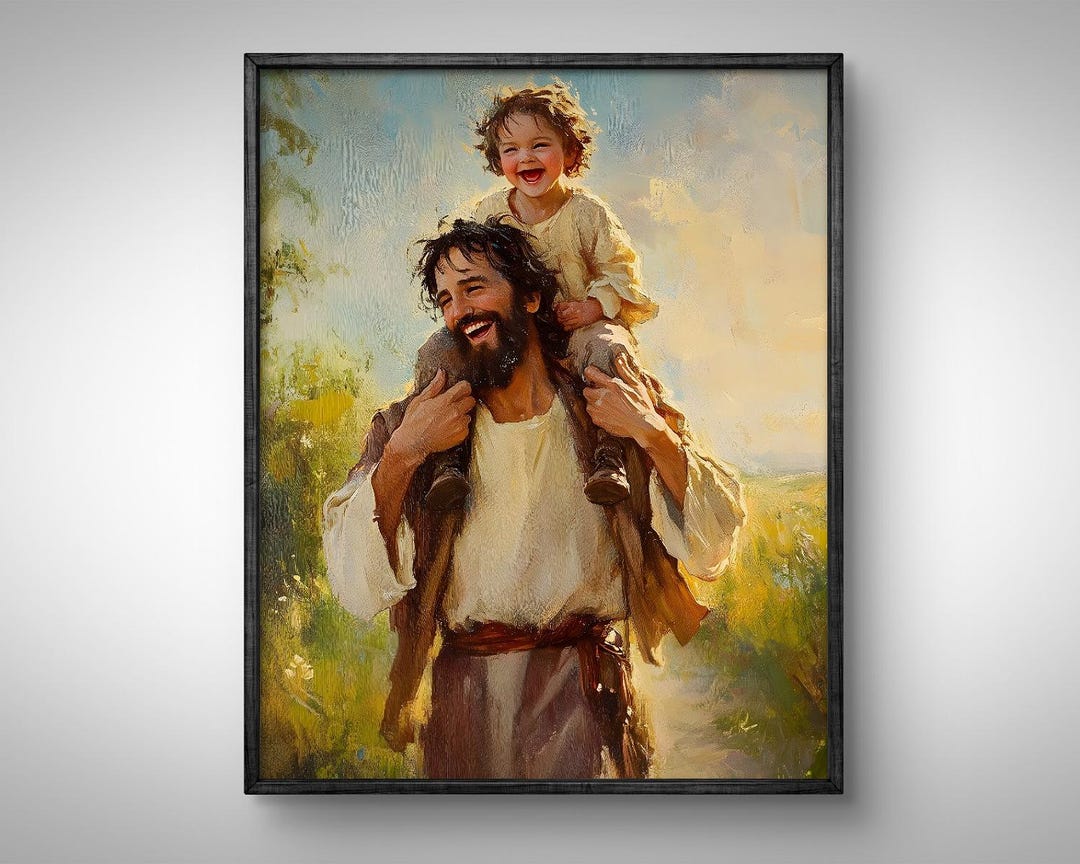 Jesus Plays With Boy, Christian Painting, Jesus and Kids, Jesus Christ ...