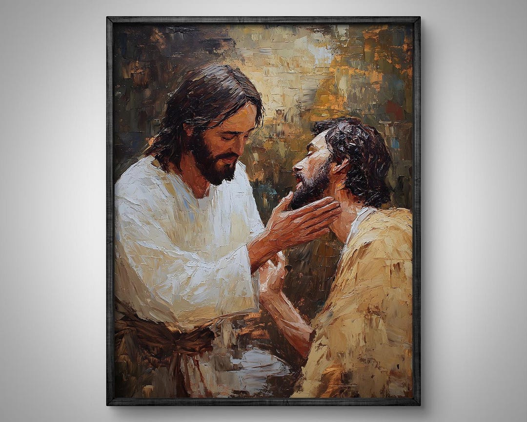 Jesus Heals a Man, Jesus and Man, Biblical Scenes, Christian Painting ...