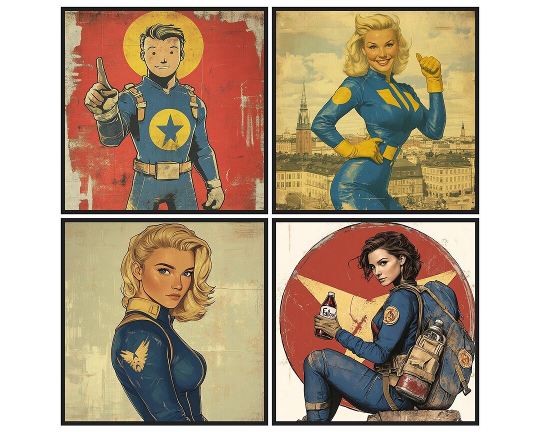 Fallout Poster Printable, Video Game Clipart, Set of Post-apocalyptic ...