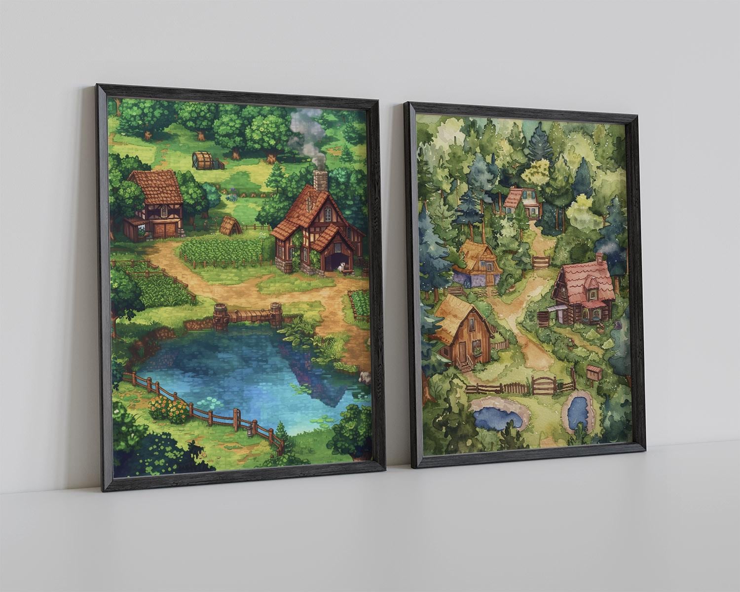 Stardew Valley Art Print, Set of 4 Game Posters Printable, Video Game ...