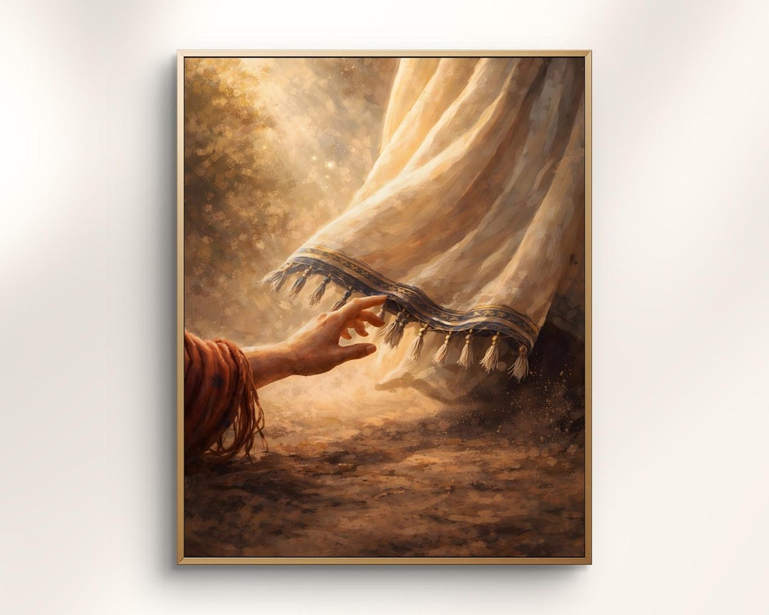 Jesus Hem of Garment Art, Woman Touching the Hem - Faith Healing Print ...