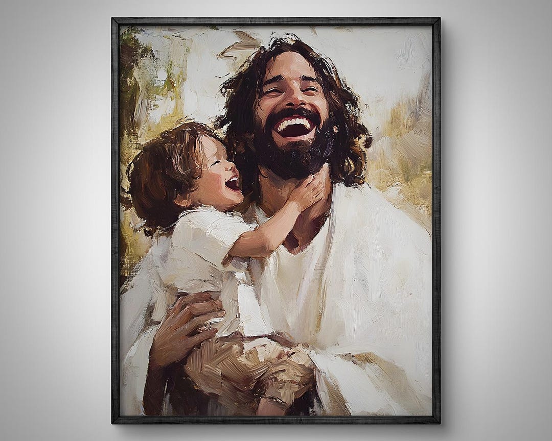 Jesus and Little Boy, Jesus Christ With Boy Oil Painting, Jesus Prayer ...