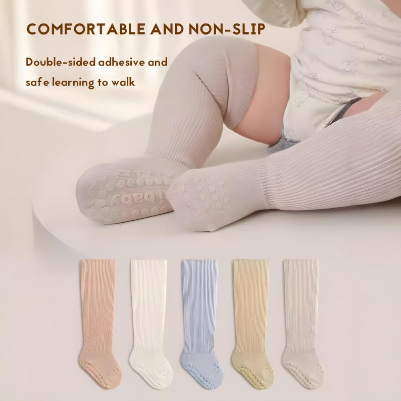 Anti-slip Baby Knee-high Socks | Seamless Toddler Grip Socks | Newborn ...