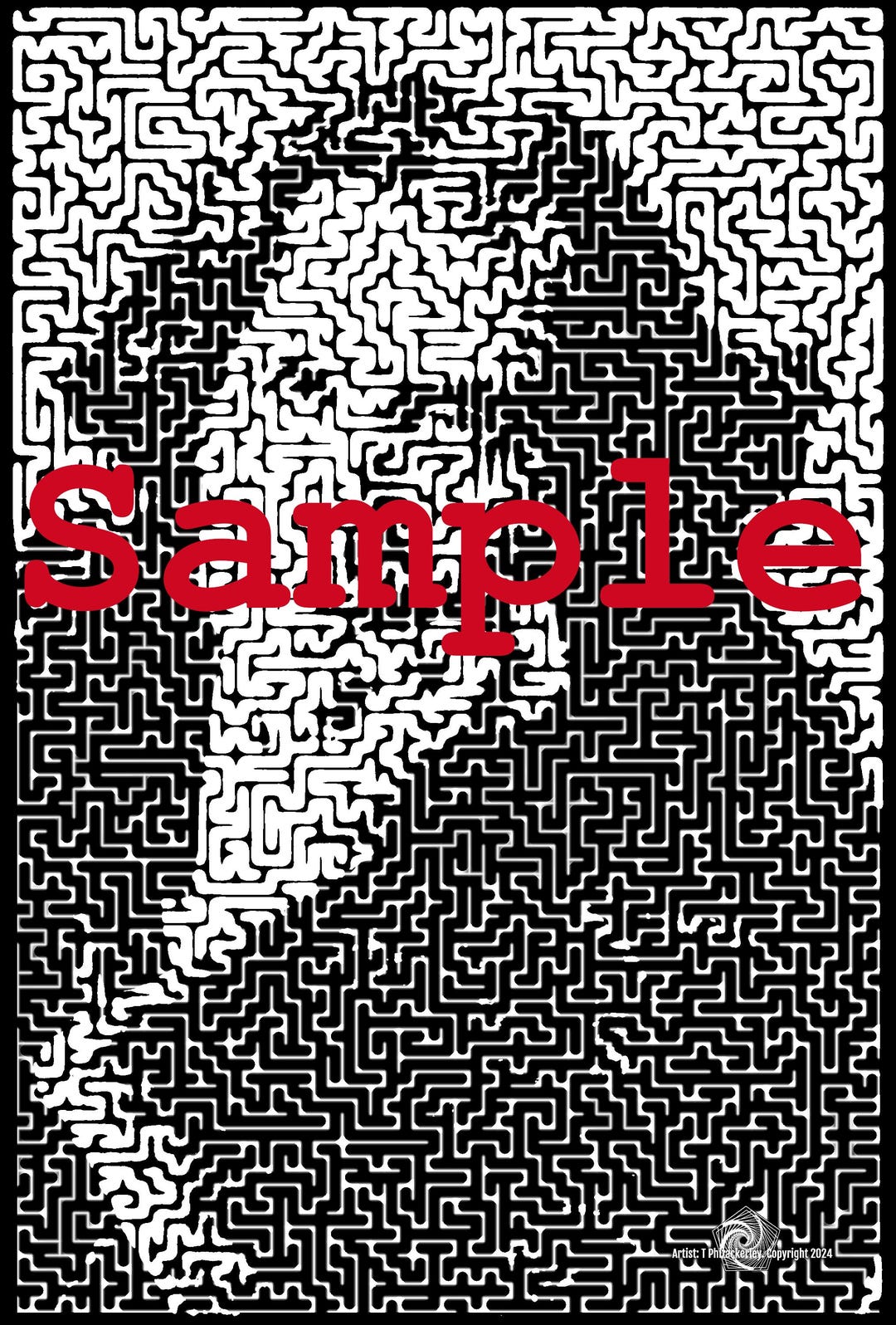 Oscar Wilde Optical Illusion Maze Printable Wall Art, Line Pattern ...
