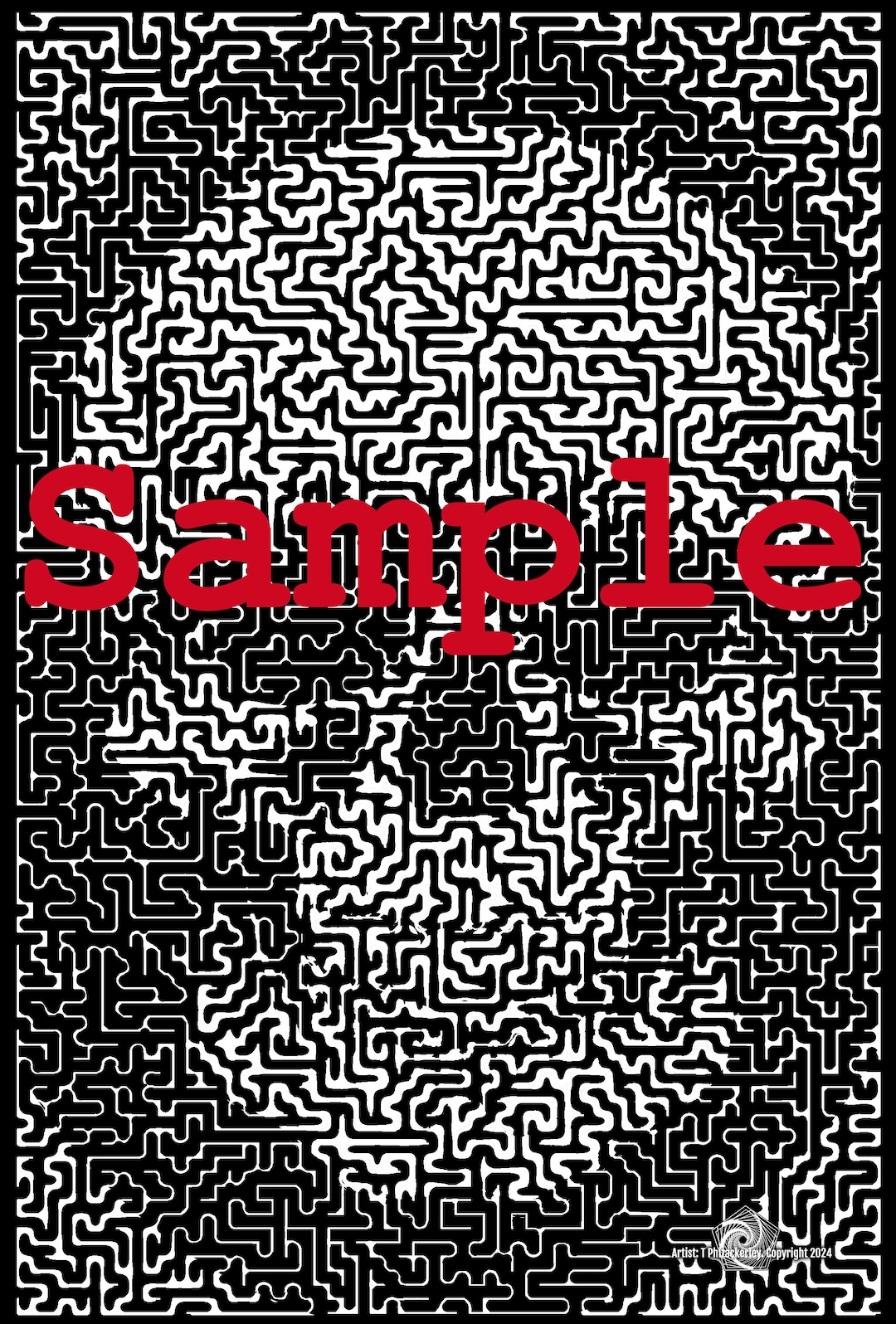 Maze Optical Illusion Printable Wall Art of Skull, Downloadable File, Black and White - Etsy