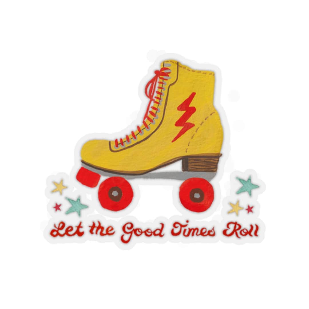 Stickers - Retro Roller Skate, Let the Good Times Roll - Etsy