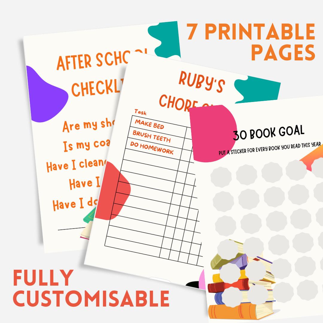 Printable Canva Editable 2024-2025 School Planner School Calendar Back ...