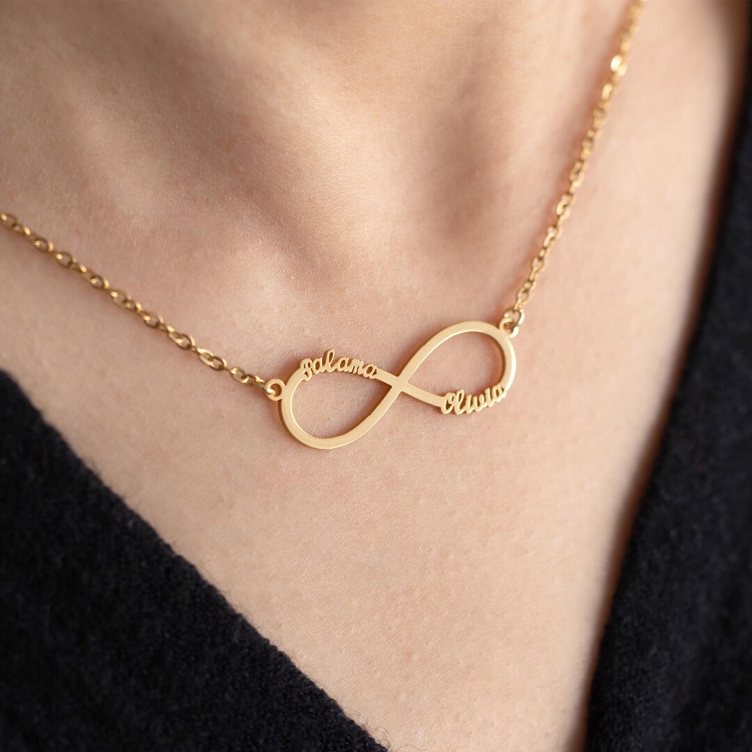 Personalized Infinity Name Necklace, Family Name Necklace, Custom Date ...