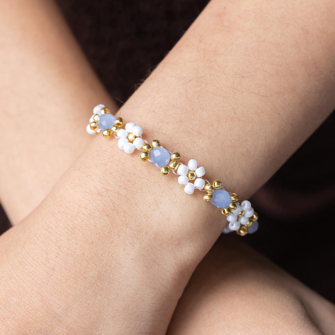 Rainbow Beaded Daisy Flower Bracelet, Handmade Flower Bracelet ... Rainbow Beaded Daisy Flower Bracelet, Handmade Flower Bracelet ...