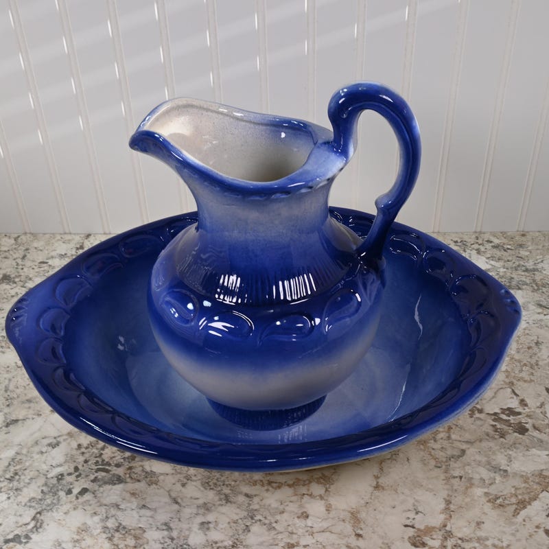 Flow Blue Pitcher - Etsy