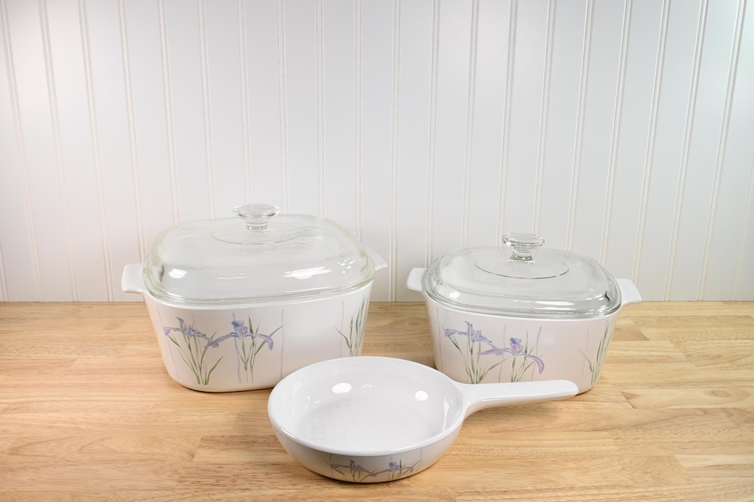 Vintage Corning Ware Shadow Iris Baking Dishes and Skillet - Choice or ...