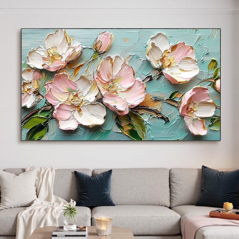 Pink Flower Canvas - Etsy