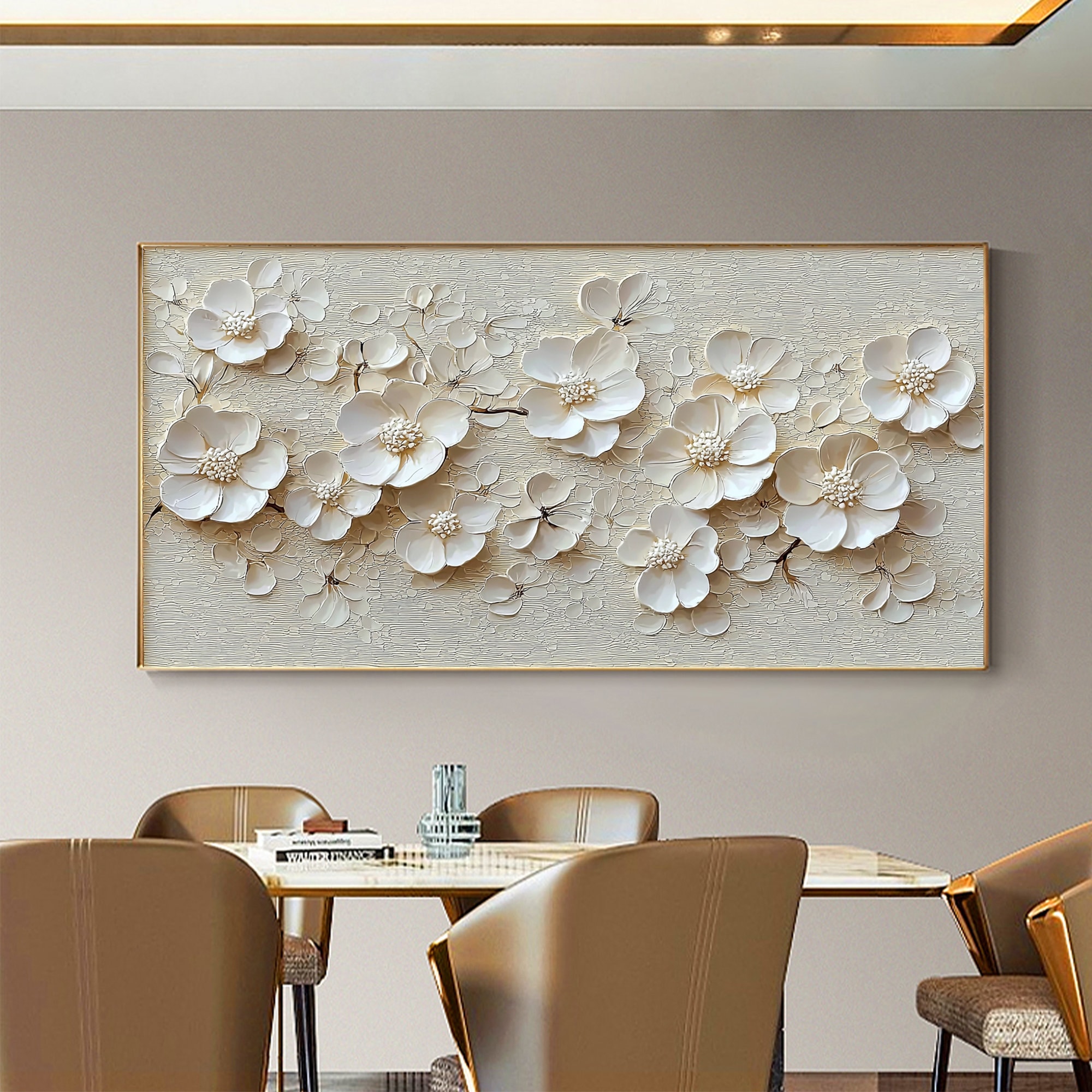 Large Cherry Blossoms Oil Painting, Abstract 3D Texture Flower Art - Etsy