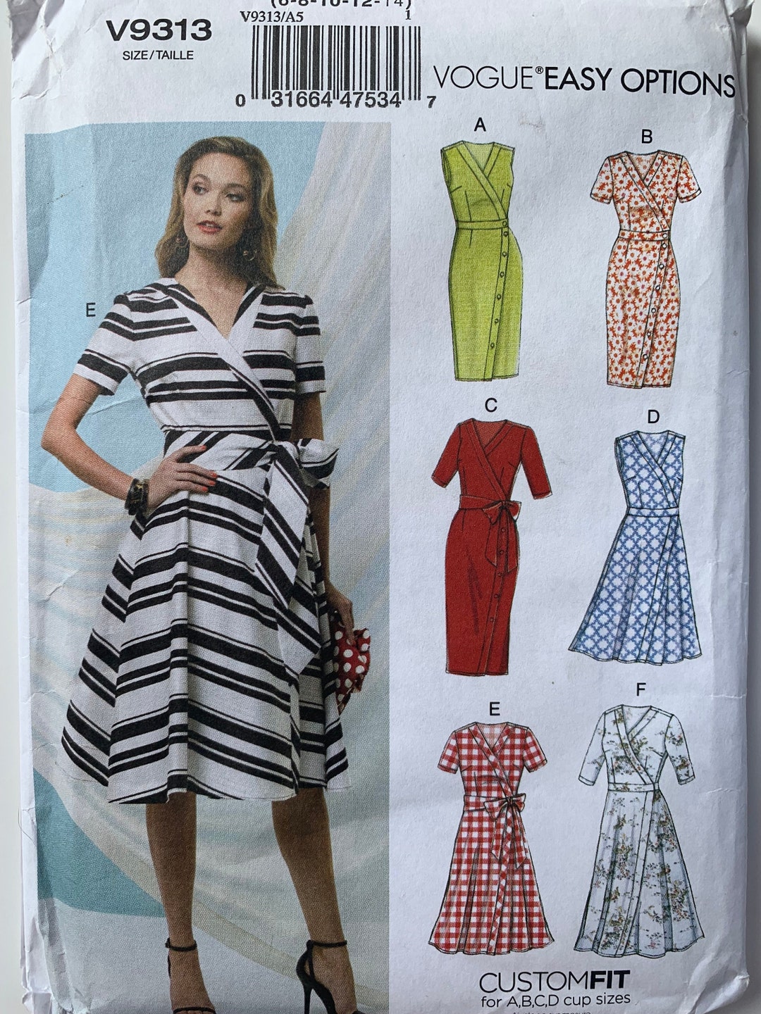 Vogue Sewing Pattern 9313 Very Easy Women's Dress and Sash - Etsy