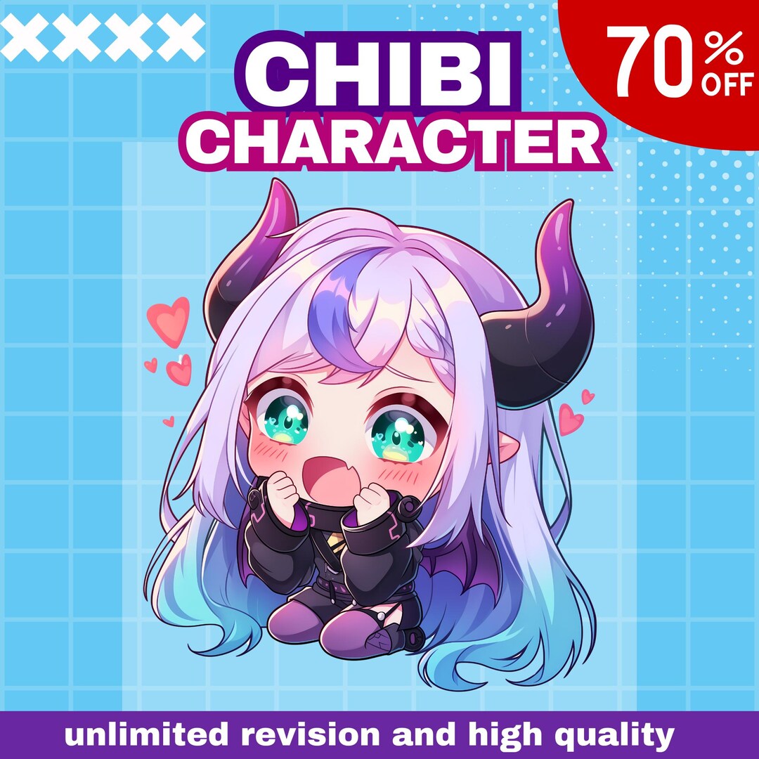 CUSTOM CHIBI ANIME Chibi Character, Custom Chibi Commission, Original ...