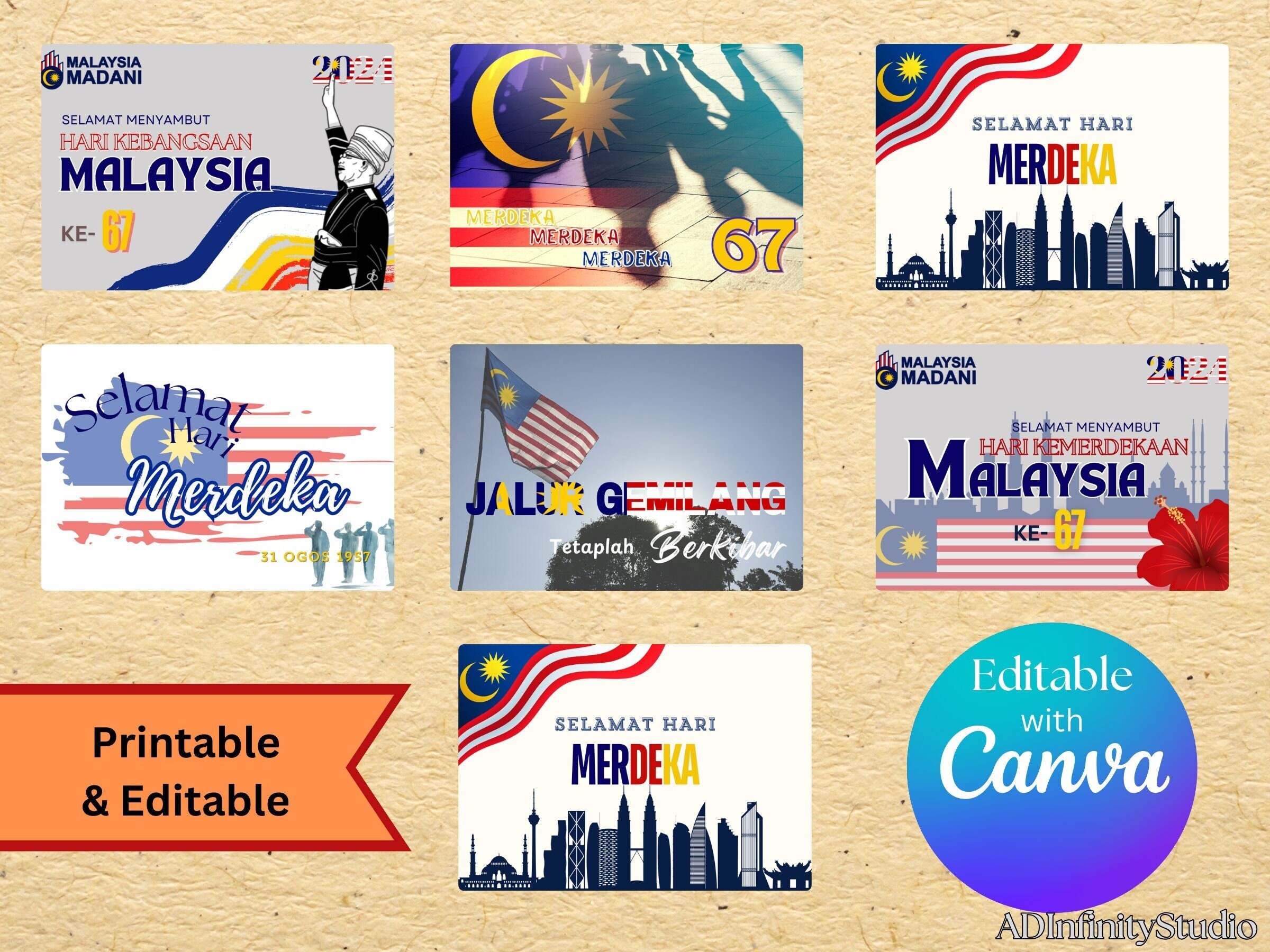 Merdeka Day Wish Card Template - Etsy