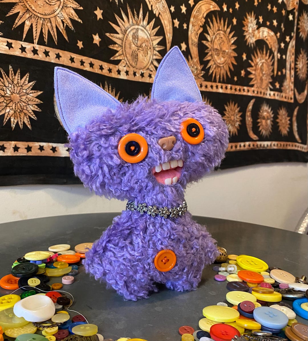 Quizzical Kitty Uncanimal Creepy Cute Cat Kitty Plush OOAK Art Doll ...