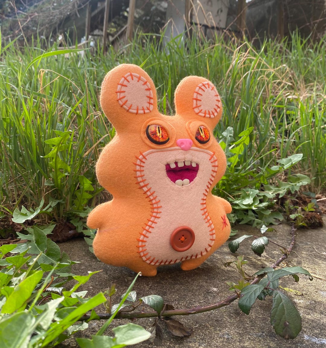 Terror Bear Evil Demon Eyed Teddy Bear Hamster Mouse Plush Handmade ...