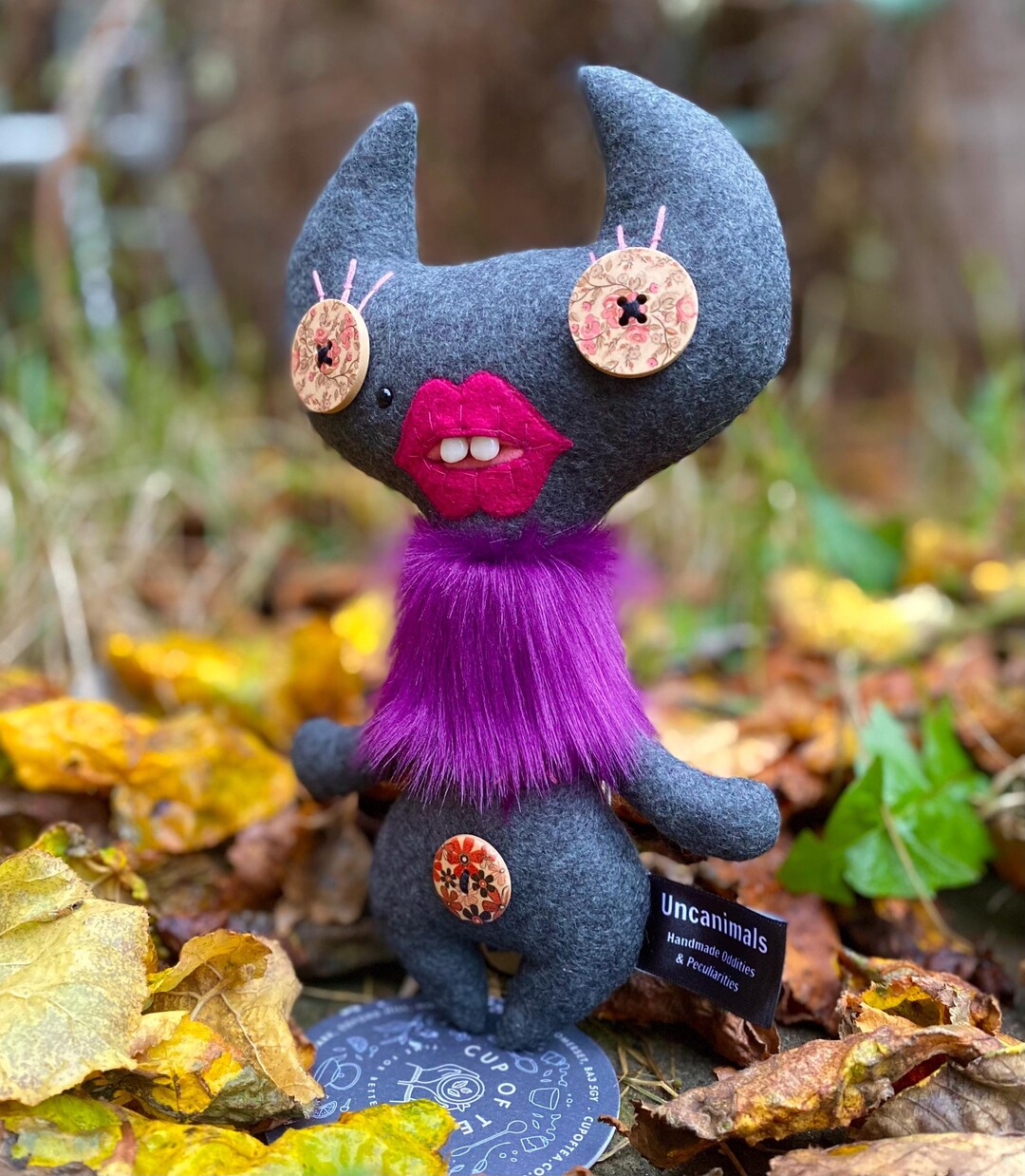 The Duchess Uncanimal Diva Voodoo Doll OOAK Plush (dark Grey & Purple ...