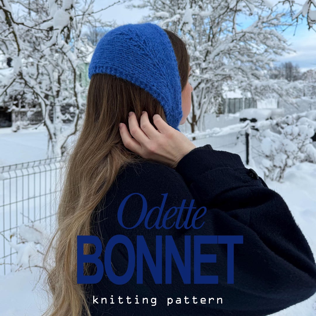 The Odette Bonnet Knitting Pattern. Adult Bonnet/headpiece/hat/headband ...