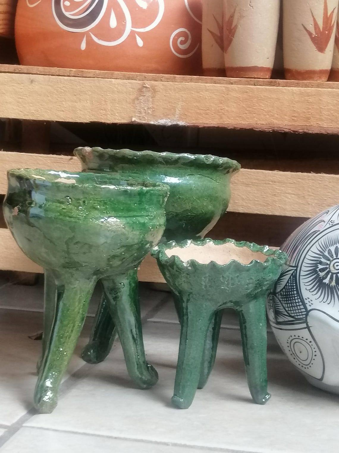 Oaxacan Green Glaze Copal Incense Burner: Santa María Atzompa Pottery ...