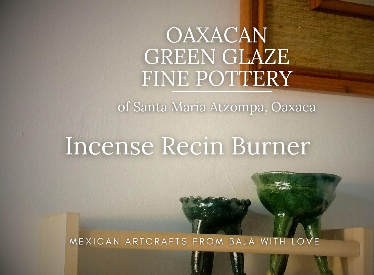 Oaxacan Green Glaze Copal Incense Burner: Santa María Atzompa Pottery ...