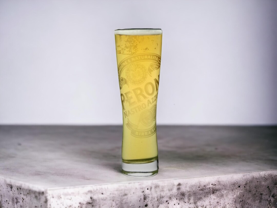 Peroni Nastro Azzurro Pint Glass Luxury Tall Italian Design 570ml Beer ...