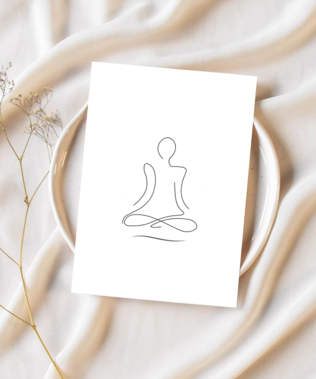 Premium Poster relaxation Yoga Picture, Black and White, Wall ...