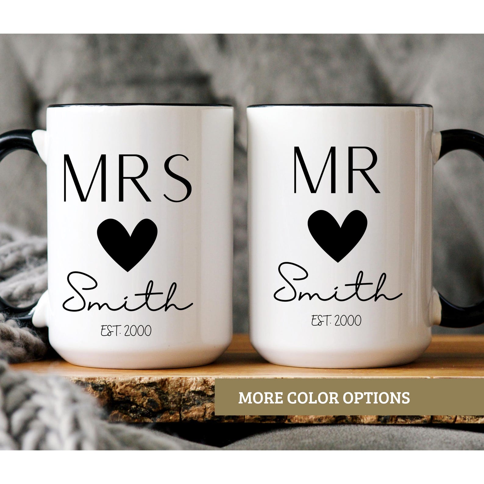 Personalized Mr & Mrs Coffee Mugs, Anniversary Gift, Anniversary Mr and ...