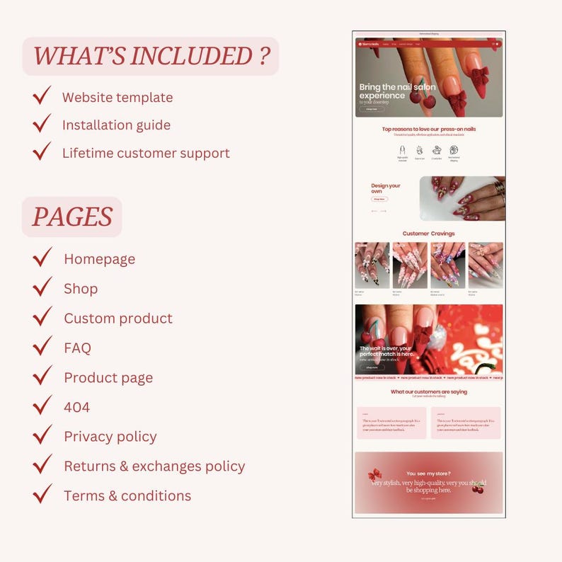 Online Store for Press-on Nails | Website Template for Press-on Nail ...