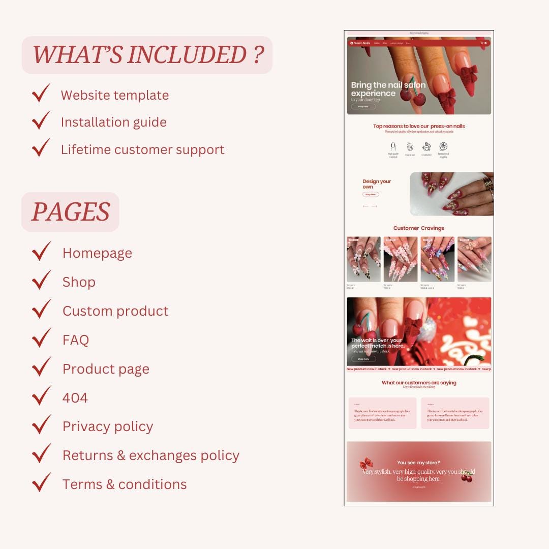 Online Store for Press-on Nails | Website Template for Press-on Nail ...