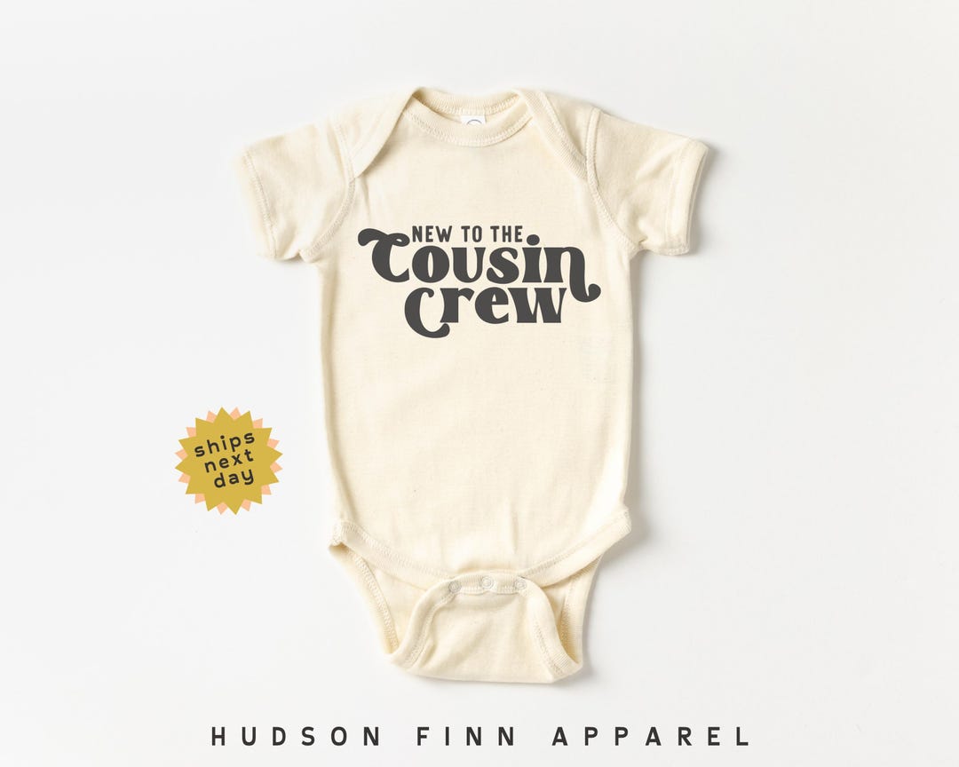 New to the Cousin Crew Baby Onesie®, Cute Pregnancy Announcement Bodysuit, Natural Onesie ...
