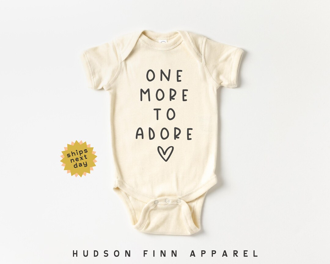 One More to Adore Baby Onesie®, Cute Pregnancy Announcement Bodysuit ...