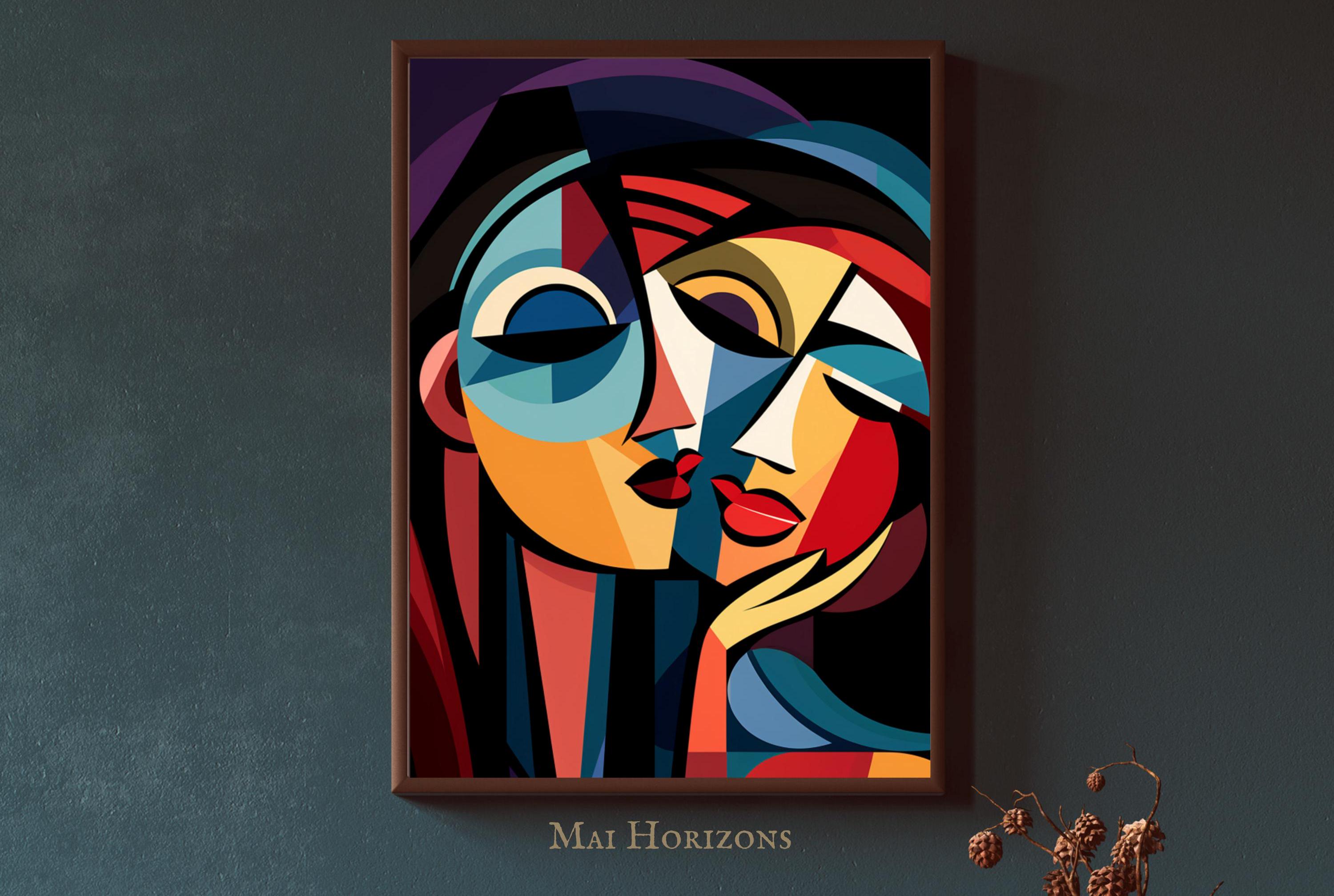 Cubist Painting, Picasso Inspired Art, Digital Print, the Lovers ...
