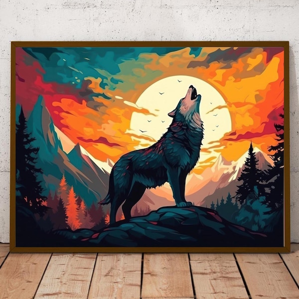 Wolf Poster - Etsy