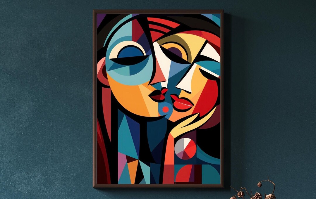 Cubist Painting, Picasso Inspired Art, Digital Print, the Lovers ...