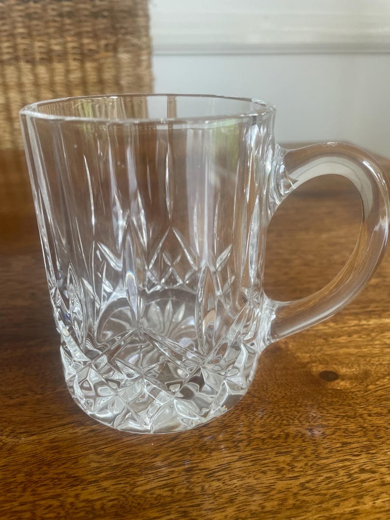 Cut Lead Crystal Mug C1970s - Etsy